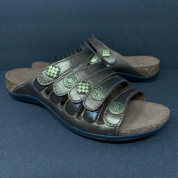Dansko | Shoes | Dansko Janie Slides Leather Bronze Medallion Slide ...
